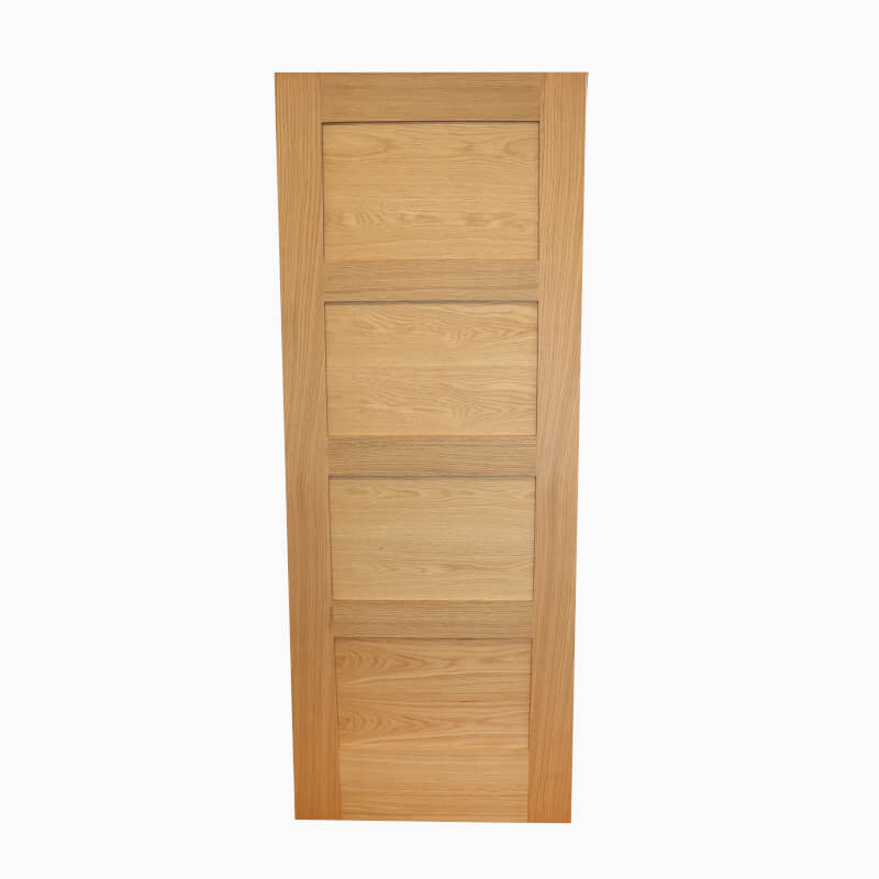 Solid Oak Veneer 4 Panel Shaker Door - Chesterfield Building Supplies