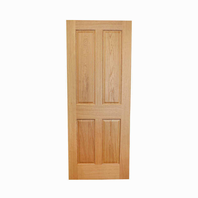 Solid Oak Veneer Victorian 4 Panel Pre-Finished Lacquered Door ...
